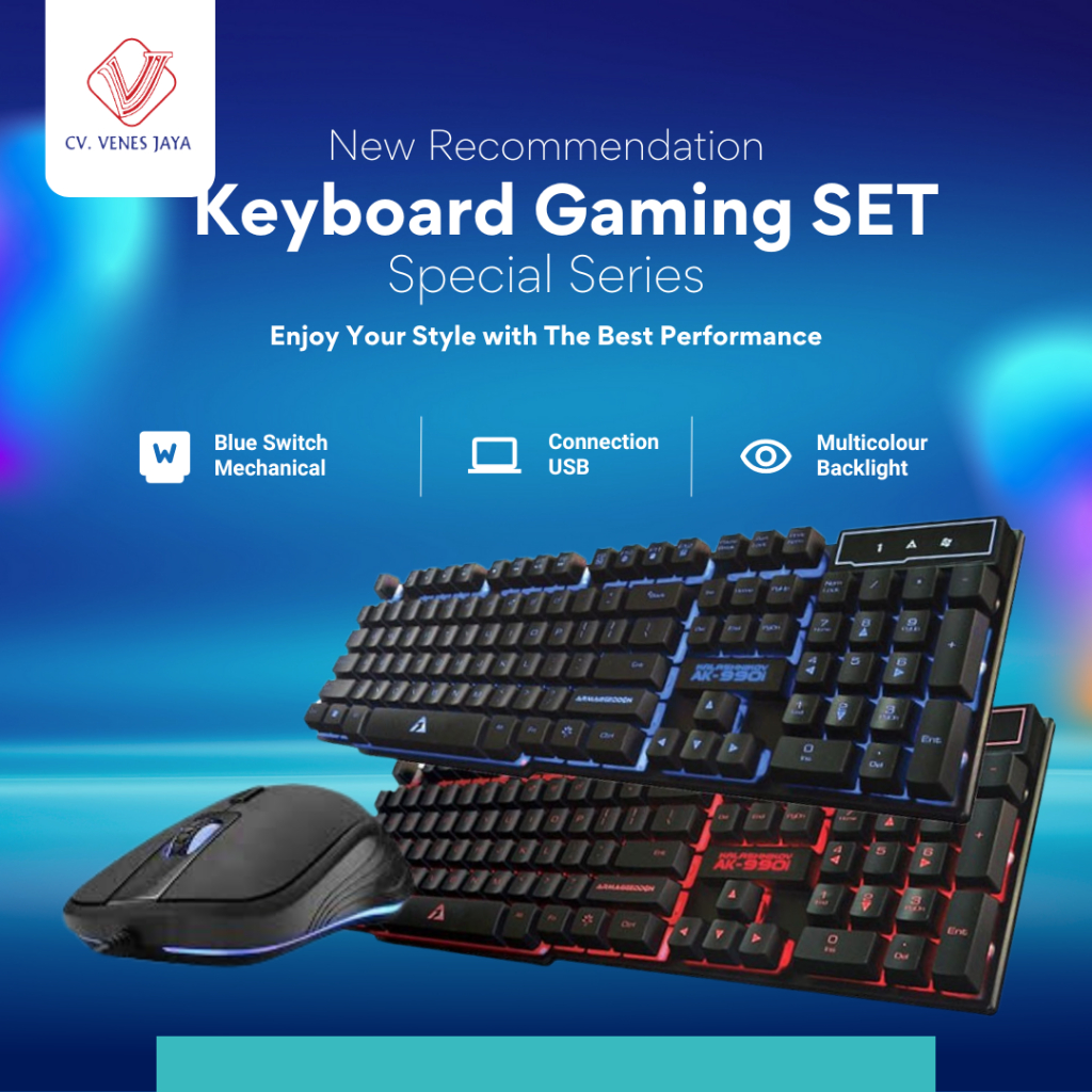 Jual Keyboard & Mouse Set Venes Jaya | Keyboard Gaming | Mouse Gaming ...