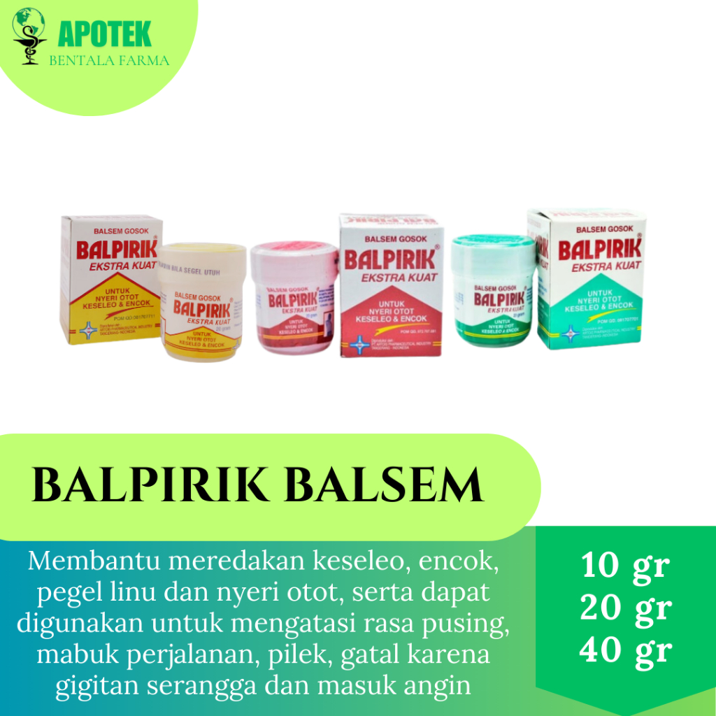 Jual Balsem Gosok BALPIRIK Merah Kuning Hijau 20g | Shopee Indonesia
