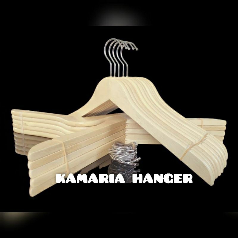 Jual HANGER KAYU NATURAL PREMIUM (paket 100 PCS) | Shopee Indonesia