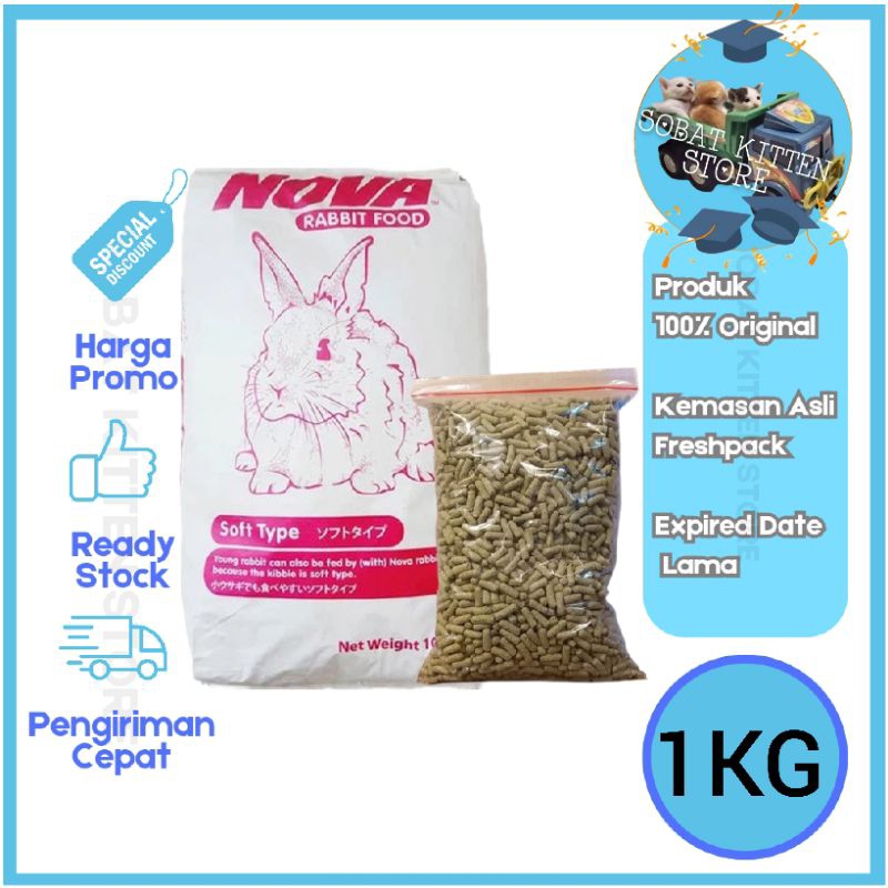 Jual NOVA Rabbit REPACK 1kg / makanan kelincidan marmut premium dan ...