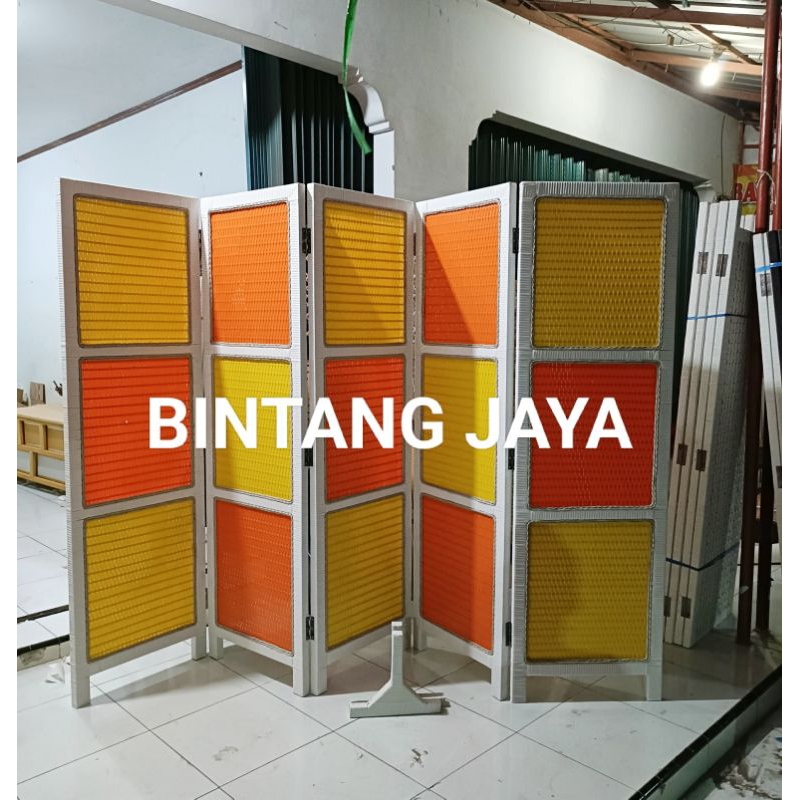 Jual ( 5 PANEL )Sketsel Pembatas Ruangan Rotan Sintetis Motif Pembatas ...