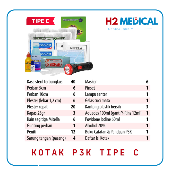 Jual Kotak P3K dengan isi tipe C Kotak P3K 100 Pekerja Fist Aid Kit | Shopee Indonesia