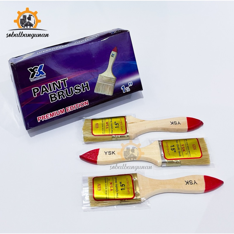 Jual Kuas Cat 1,5” inch Yustar Gagang PVC / Kuas 1,5” Murah | Shopee ...
