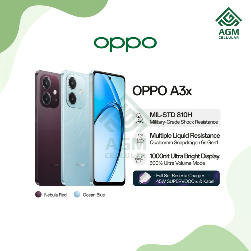 Jual HANDPHONE OPPO A3X RAM 12GB/128GB | 8GB/128GB | 8GB/64GB (Nebula ...