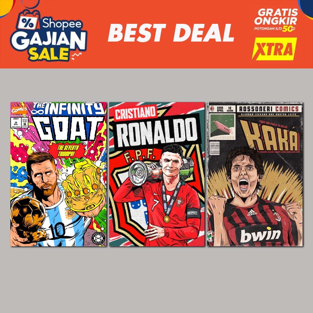Jual YUHUUU 1 SET Pajangan Hiasan dinding KOMIK BOLA 20X30 Poster Kayu ...