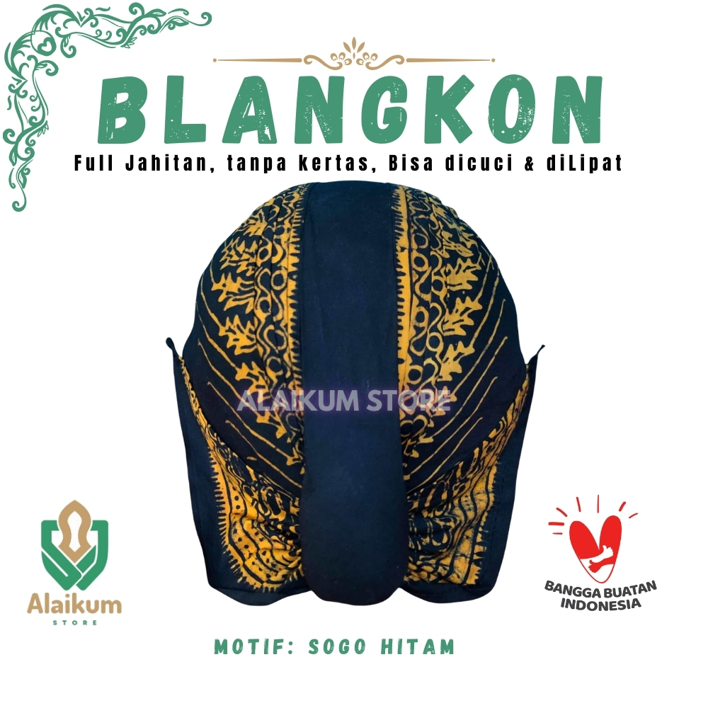 Jual BLANGKON ALUSAN MOTIF SOGO HITAM | BLANGKON ALUSAN FULL JAHITAN ...
