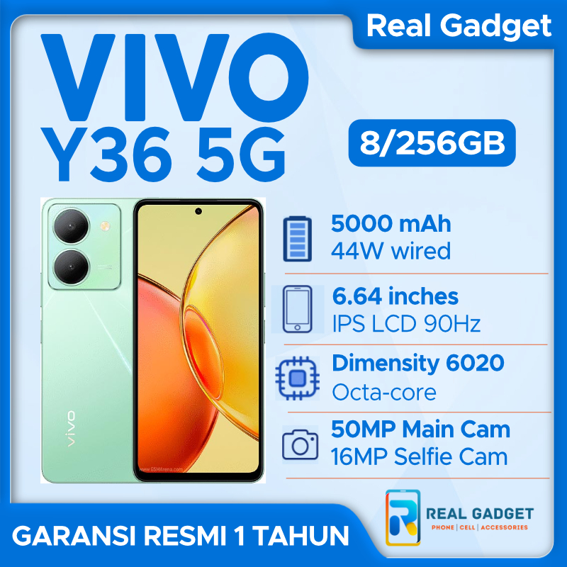 Jual Vivo Y36 5G /4G - 8/256 Resmi Desain Mewah Kaca | Shopee Indonesia