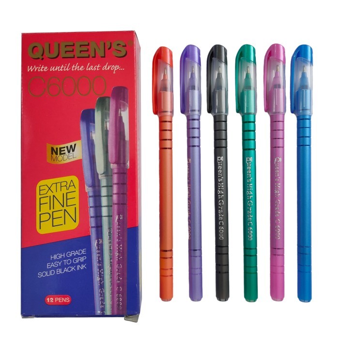 Jual Pulpen Bolpen Bolpoint Queen's C6000 Murah | Shopee Indonesia