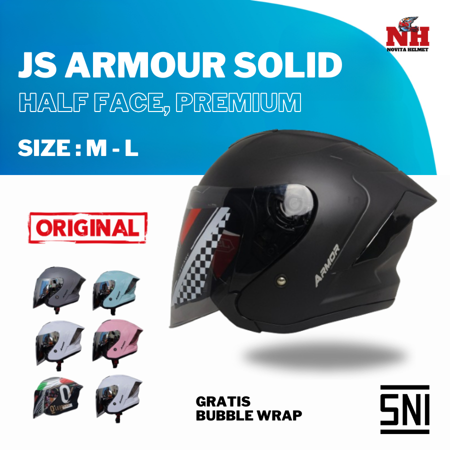 Jual Helmet Half Face JS Armour Original Asli 100% Ori Standar SNI ...