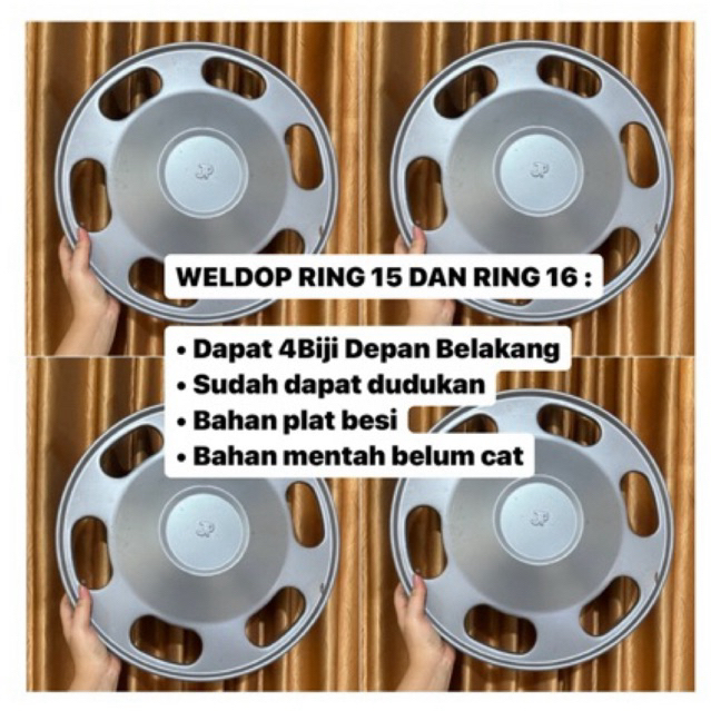 Jual Weldop truck plat besi model SR OVAL R15 dan R16 gratis dudukan ...