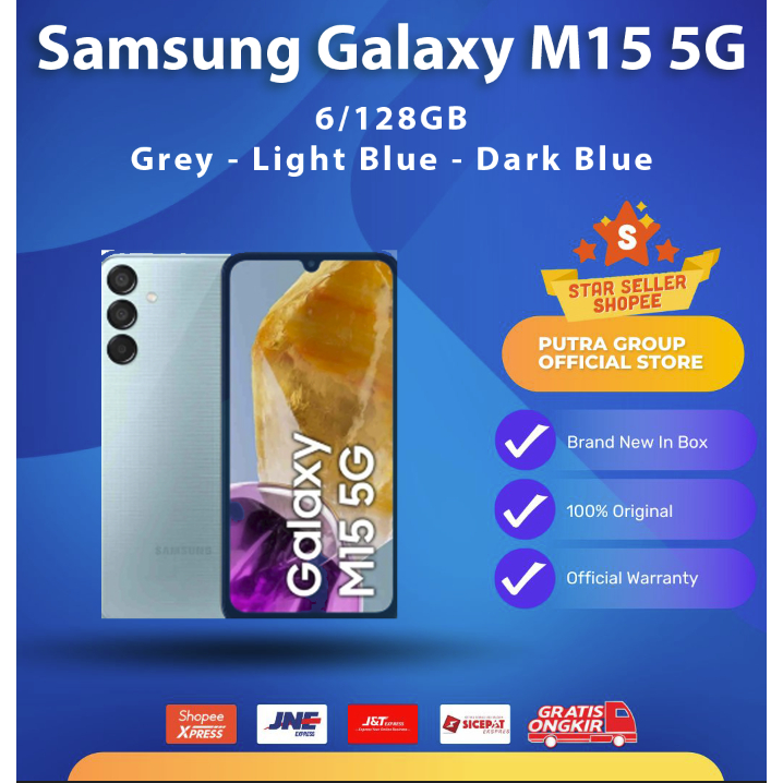 Jual (RESMI) Samsung Galaxy M15 5G 6/128GB 128 GB Light Blue Dark ...