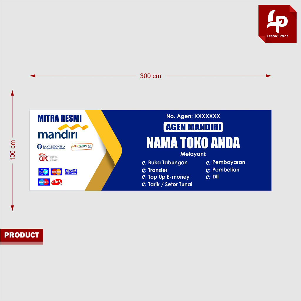 Jual SPANDUK MANDIRI AGEN 3 METER X 1 METER - LESTARIPRINT | Shopee ...