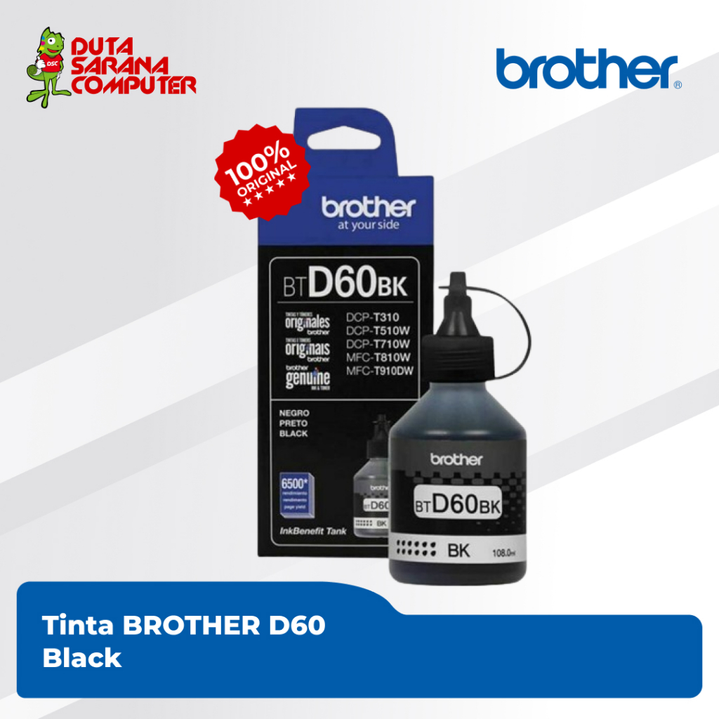 Jual TINTA BROTHER D60 D60BK BTD60BK BLACK INK | Shopee Indonesia
