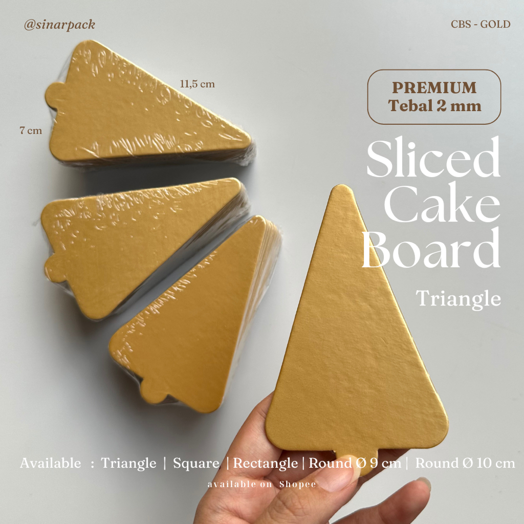 Jual [25 PCS] Alas Kue Slice / Tatakan Kue Slice SEGITIGA / Paper Slice ...