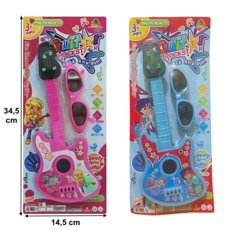 Jual Mainan Anak Gitar Guitar Rockstar & Kacamata Mainan Alat Musik ...