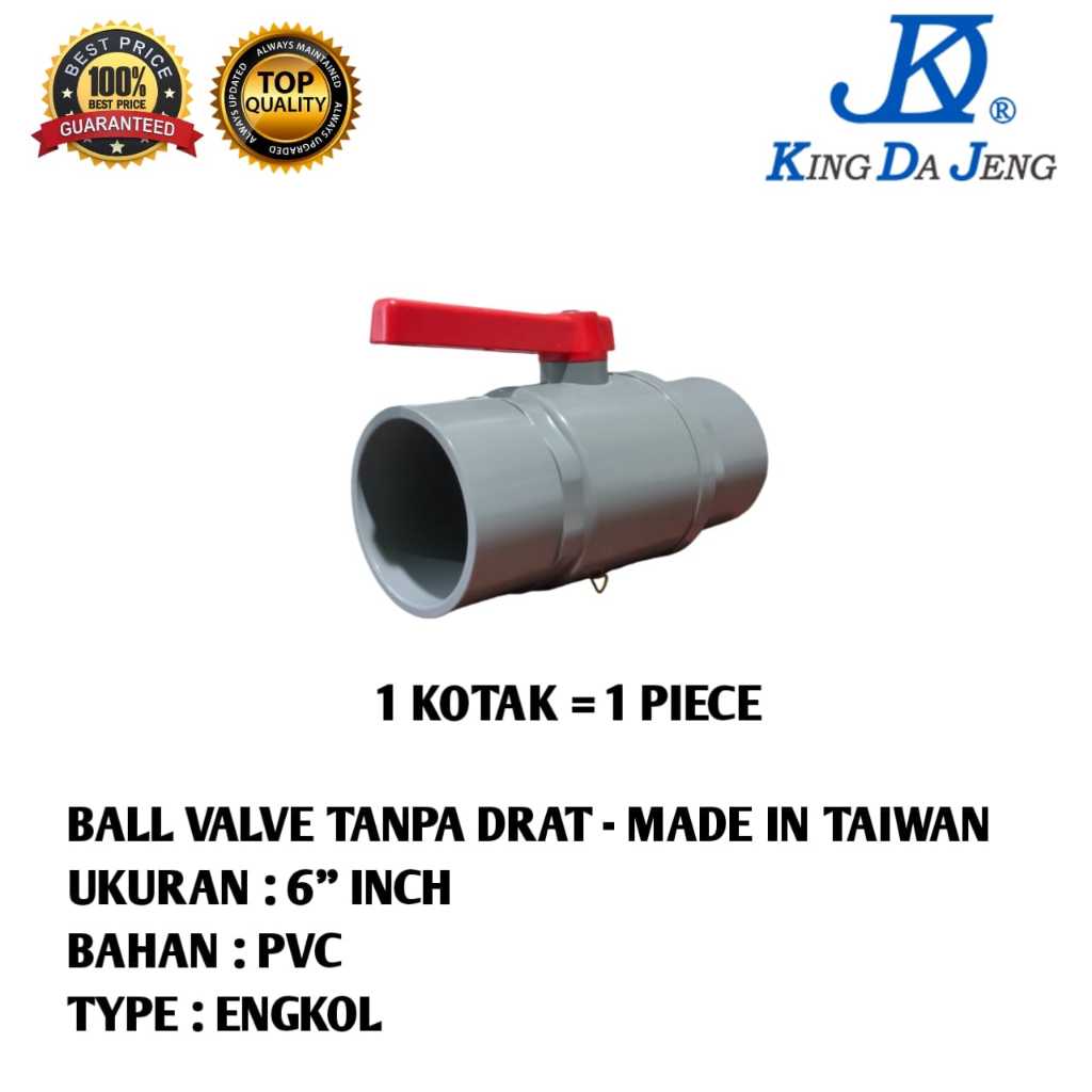 Jual Ball Valve KDJ 6" PVC Stop Kran King Da Jeng Made in Taiwan Bahan ...