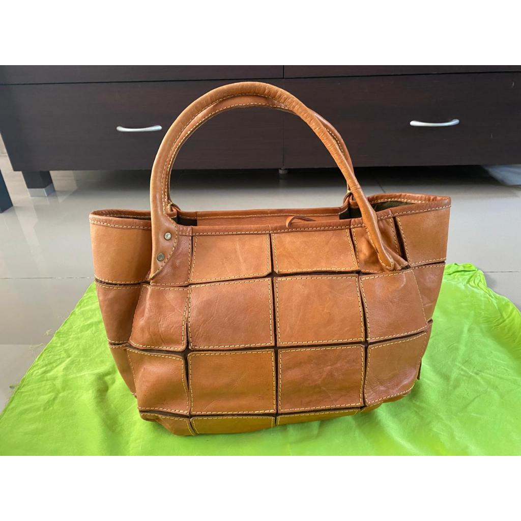 Jual TAS KULIT ASLI - GENUINE LEATHER – TOTE BAG COKLAT - TANPA MERK ...