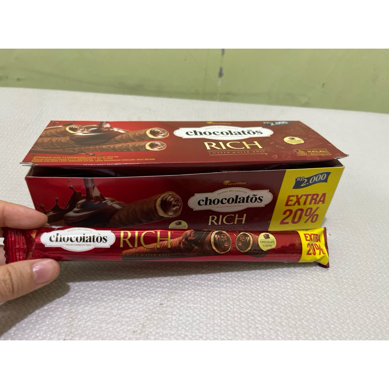 Jual Chocolatos Rich Wafer Roll Perpak isi 12 Pcs | Shopee Indonesia