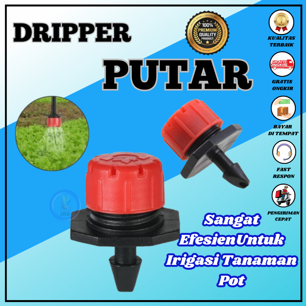 Jual 10 pcs DRIPPER PUTAR 8 ARAH DRIP EMITTER ADJUSTABLE 360 DEGREE ...