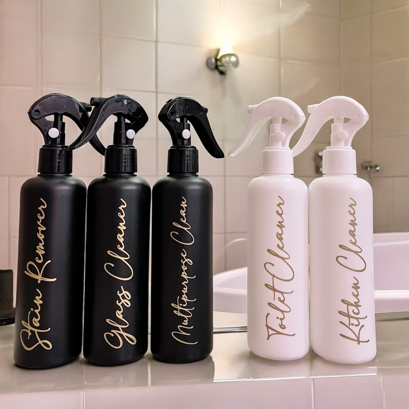 Jual botol SPRAY HITAM PUTIH DOFF 250ml GOLD CHIC aesthetic laundry ...