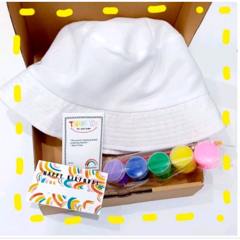 Jual PAKET MELUKIS TOPI ANAK! (DIY BUCKET HAT PAINTING KIT) HAMPERS ...