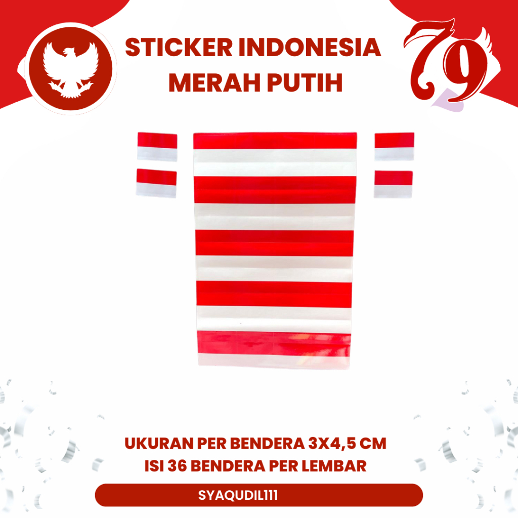 Jual Sticker Pipi Bendera Merah Putih Isi 36 Per Lembar | Shopee Indonesia