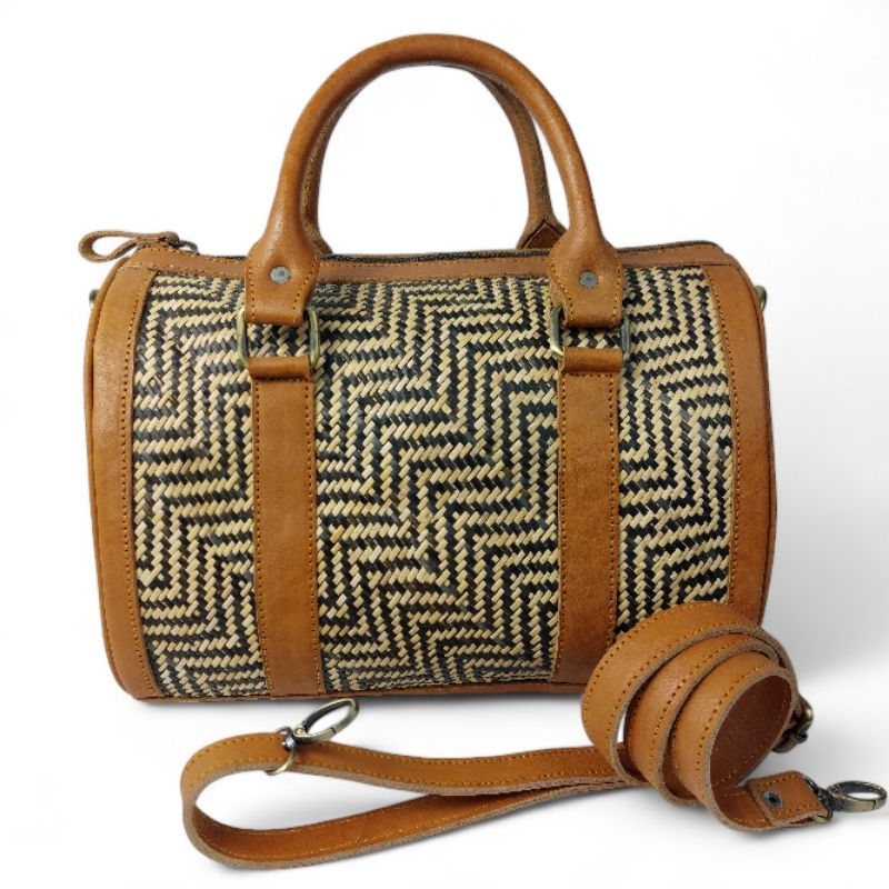 Jual Tas Kulit Asli Model Hand Bag Spedey Tabung Kombinasi Anyaman ...