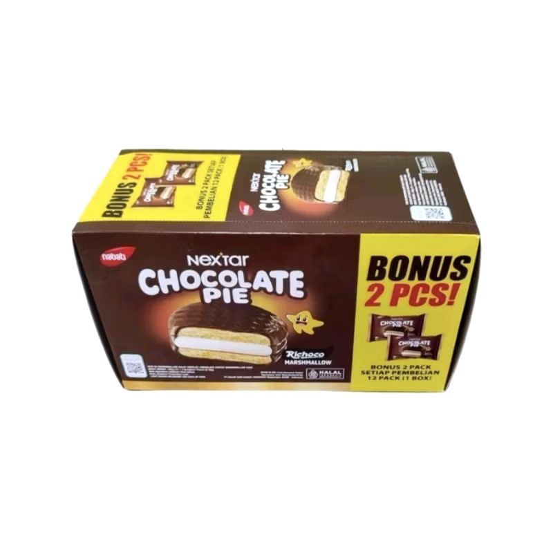 Jual Nabati Nextar Chocolate Pie Richoco Marshmallow Box isi 12+2@28gr ...