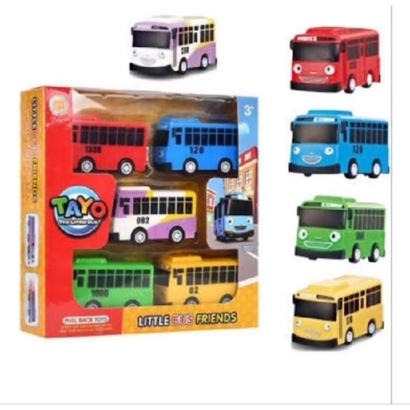 Jual mainan anak bus tayo pull back 1 set isi (5pcs) truck tayo | Shopee Indonesia