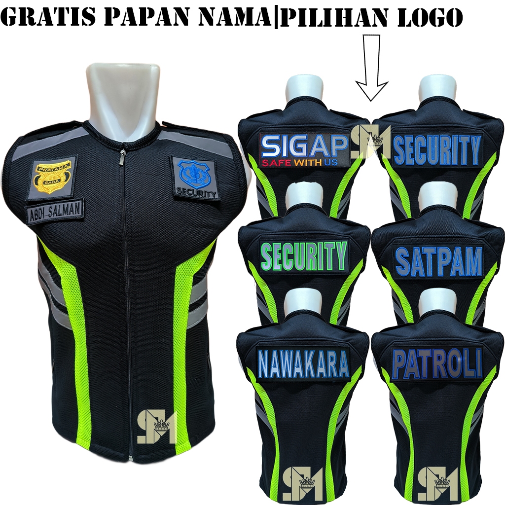 Jual Rompi Security Satpam Bahan Double Mesh Tebal Dan Model Hitam Plat ...