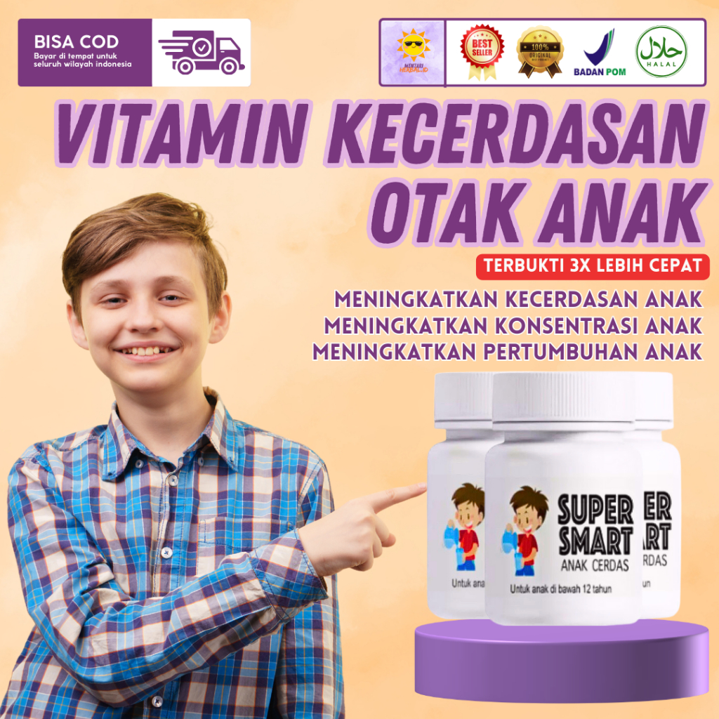 Jual SUPER SMART Vitamin Kecerdasan Otak Anak - Vitamin Anak Terbaik ...