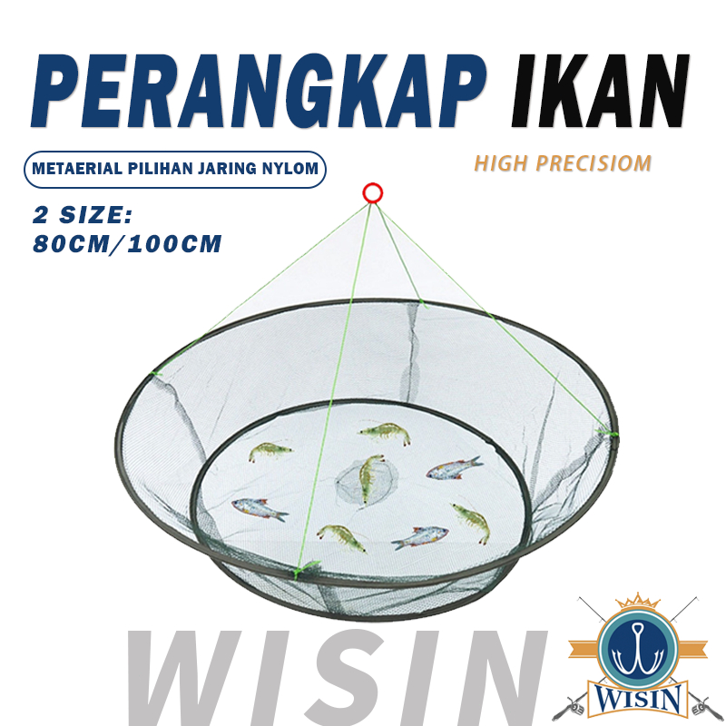 Jual WISIN Jaring Perangkap Ikan Jaring Ikan bulat Ukuran 80cm-100cm ...