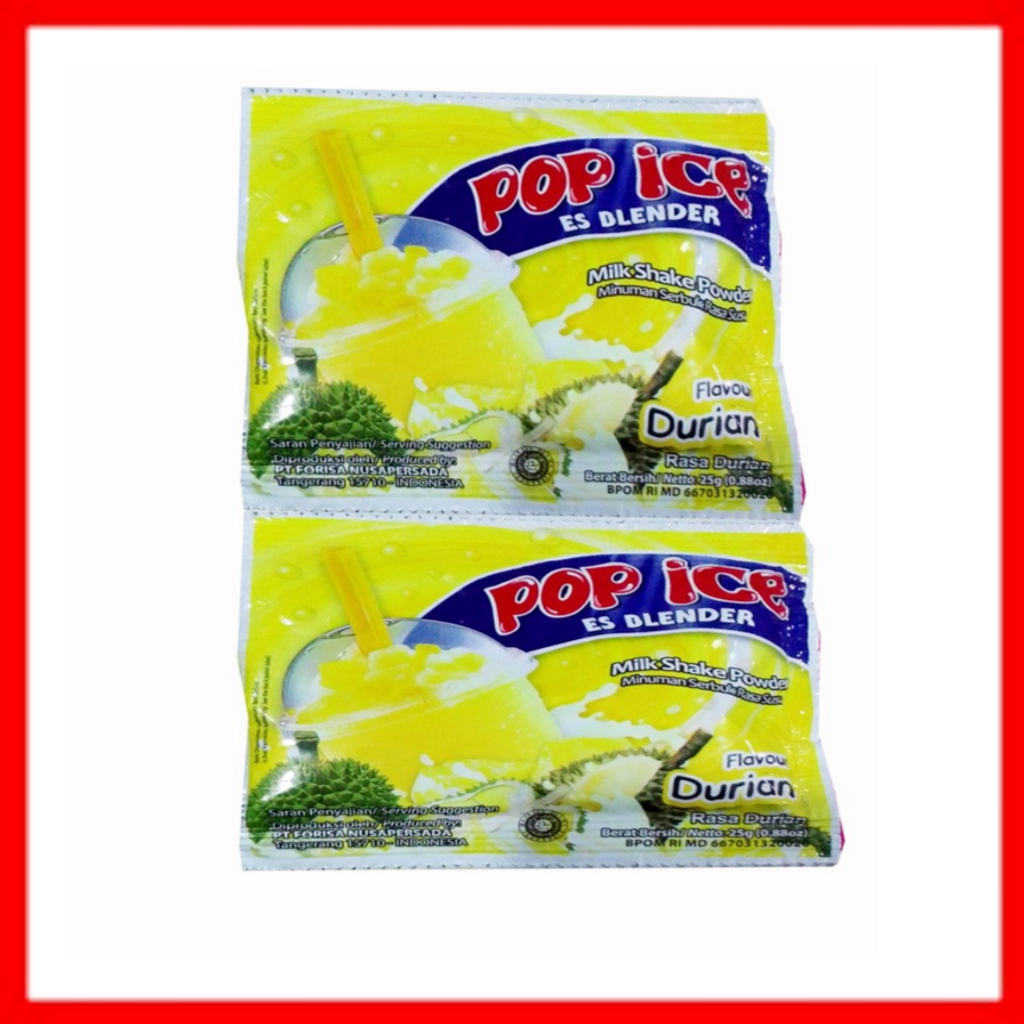 Jual POP ICE RASA DURIAN RENCENG ISI 10 SACHET @ 25 GRAM | Shopee Indonesia