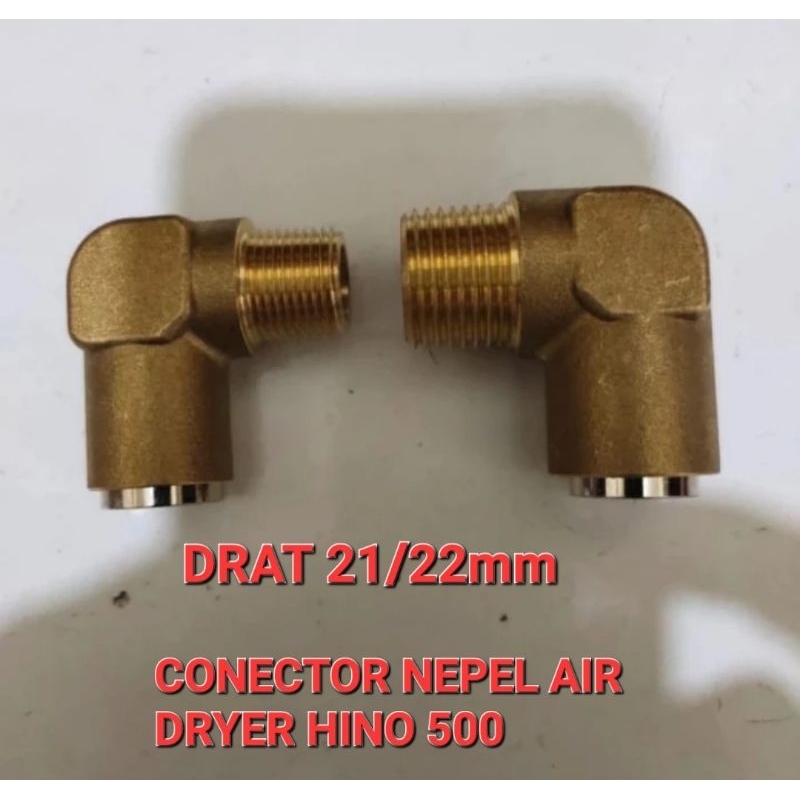 Jual CONNECTOR NEPEL AIR DRYER HINO 500 DRAT 21/22MM HOSE 12MM SN352 ...