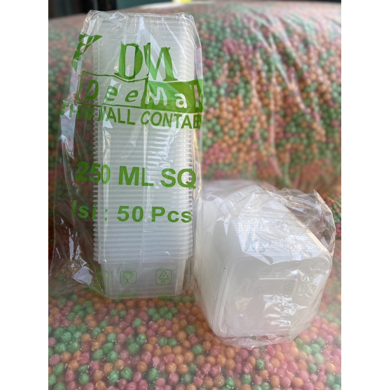 Jual CONTAINER DM 250 SQUARE ISI 50 pcs | Shopee Indonesia