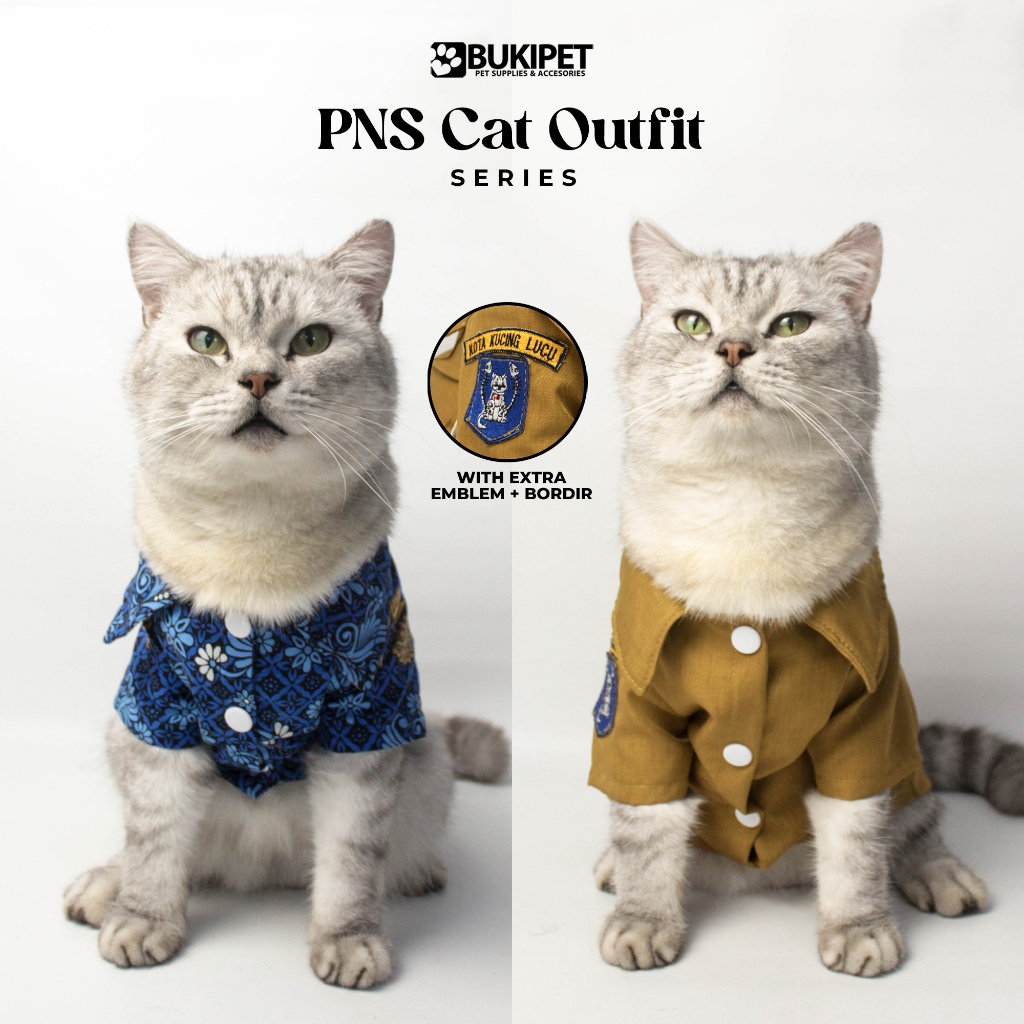 Jual Baju Kucing Anjing Lucu Cowok Cewek Murah Kostum - Bukipet Pet PNS Outfit | Shopee Indonesia
