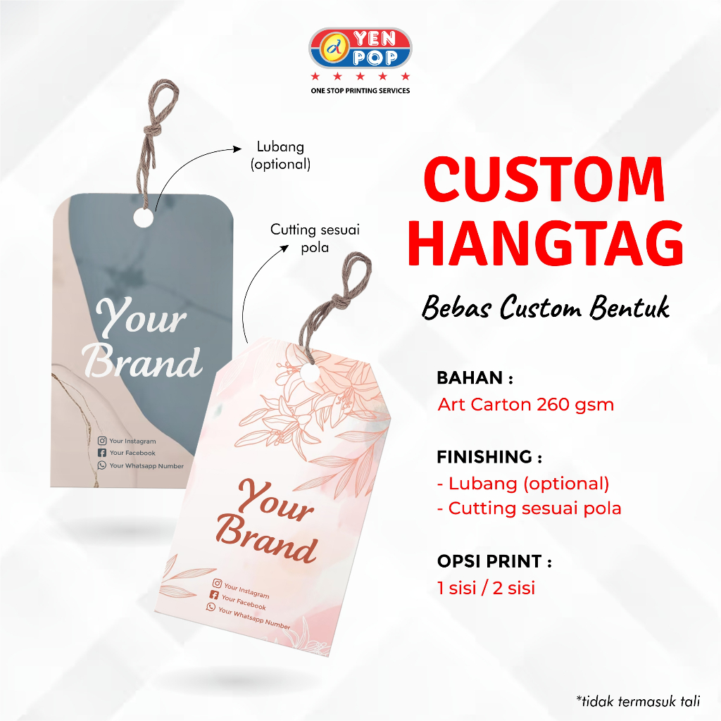 Jual Label Hang tag Baju / Hang Tag Baju / Hang Tag Custom / Hang Tag ...