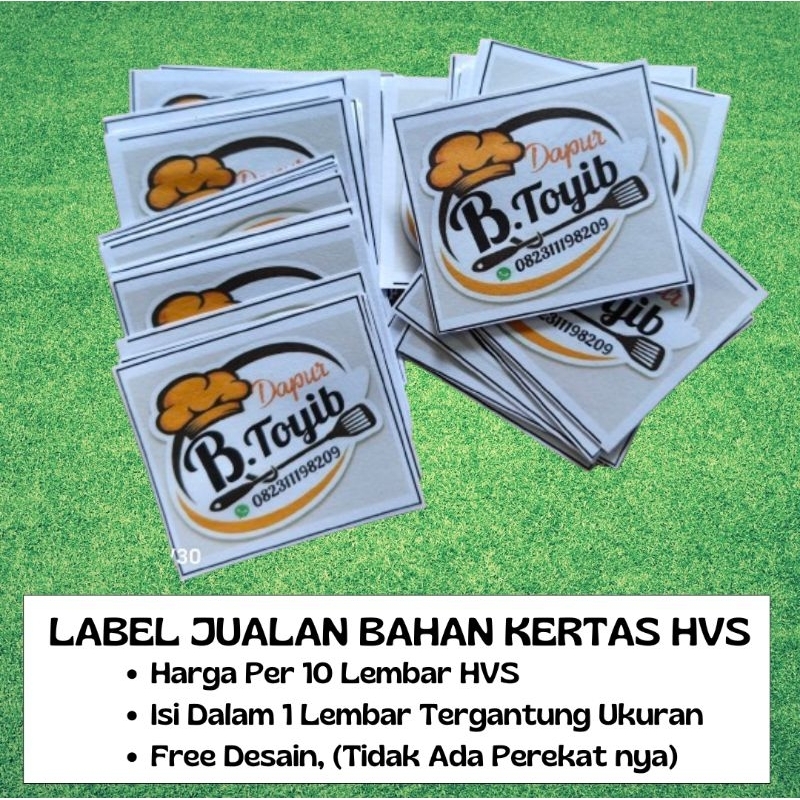 Jual Cetak Label Makanan Isi 10 Lembar Bahan Kertas Hvs 100 GSM Free ...