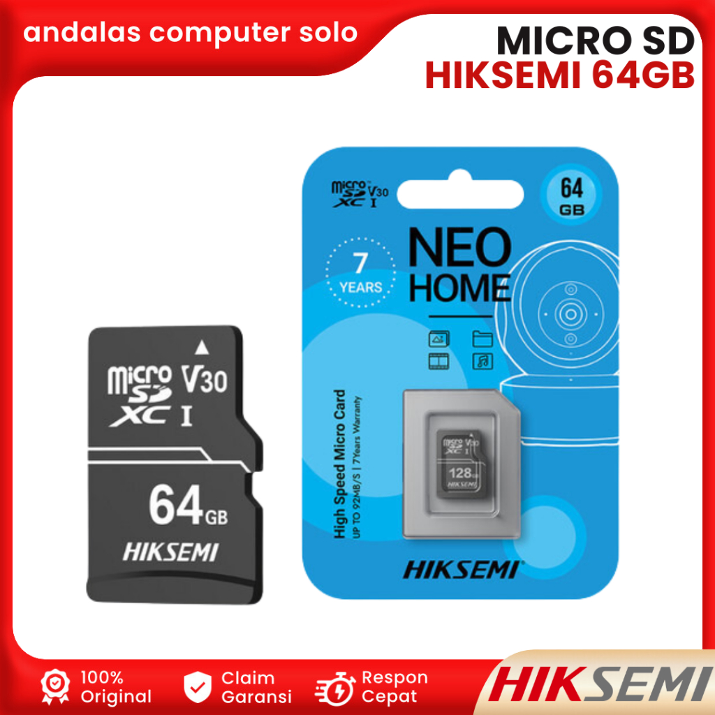 Jual KARTU MEMORI MICRO SD MEMORY CARD HIKSEMI 64GB TF NEO HOME CLASS 10 MICRO SD | Shopee Indonesia