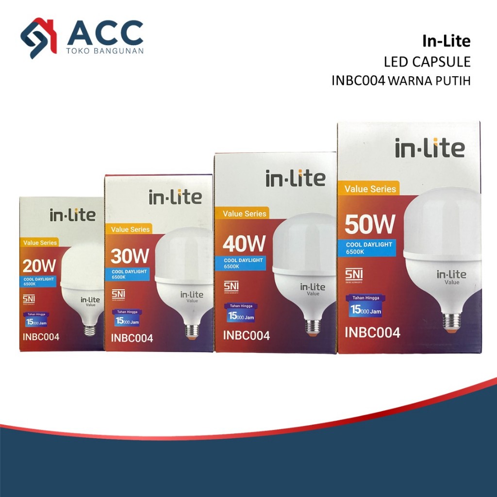 Jual INLITE INBC004 LAMPU LED CAPSULE VALUE SERIES 10W 20W 30W 40W 50W | Shopee Indonesia