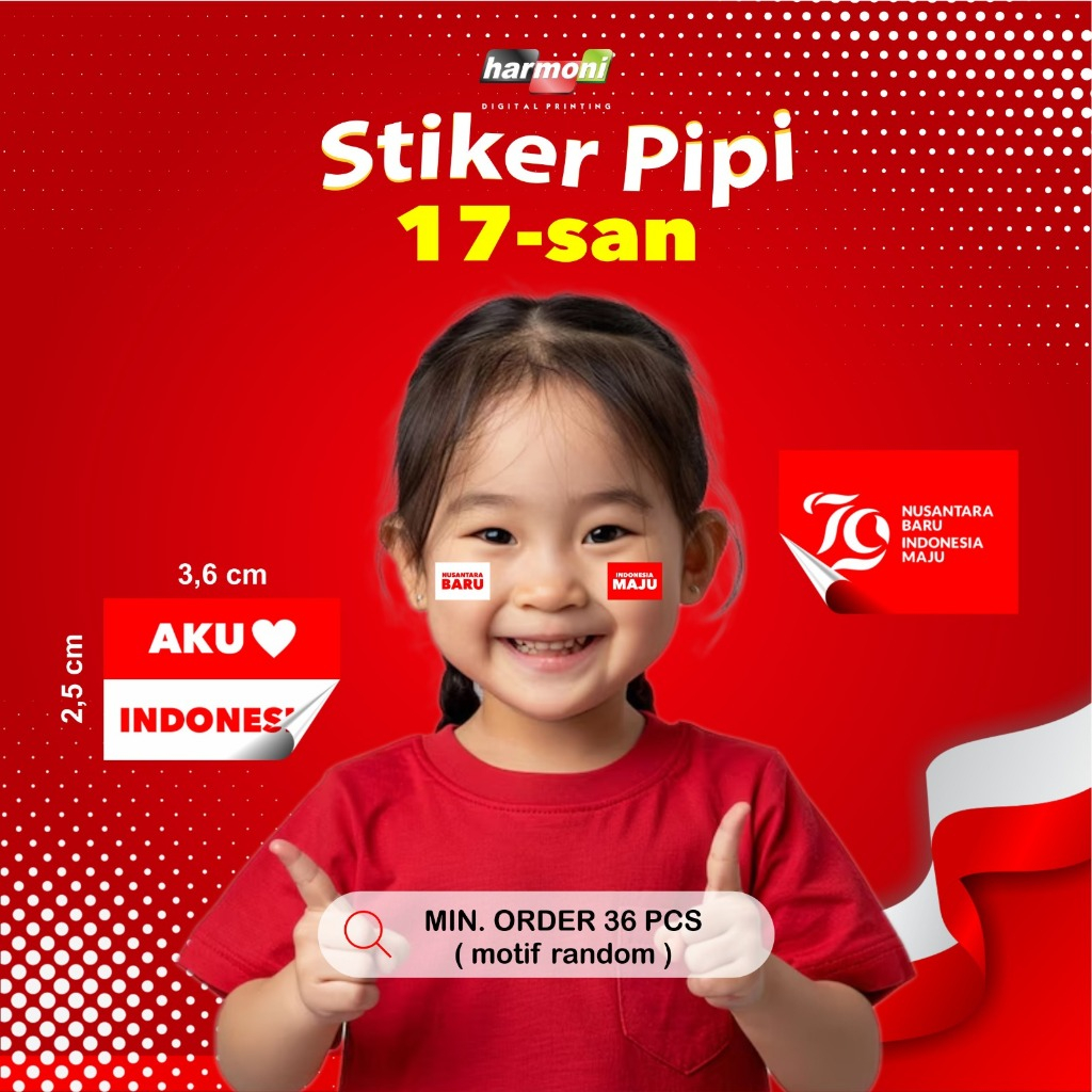 Jual Stiker Pipi 17 Agustus Dirgahayu Republik Indonesia - Ukuran 3,6 x ...