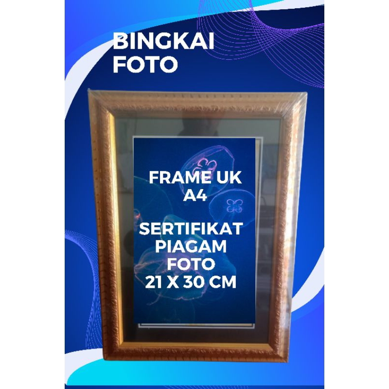 Jual Bingkai / Frame / pigura poto ukuran A4 untuk piagam sertifikat ...