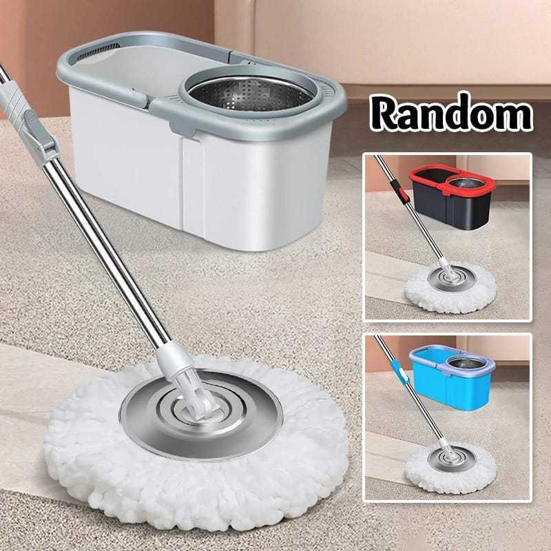 Jual Alat Pel Lantai Super Spin Mop Stainless dengan Ember / Set Alat ...
