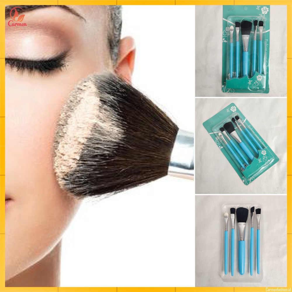 Jual Kuas Make Up Set 5 IN 1 Mini Travel / Paket Kuas Make Up Brush Eye ...