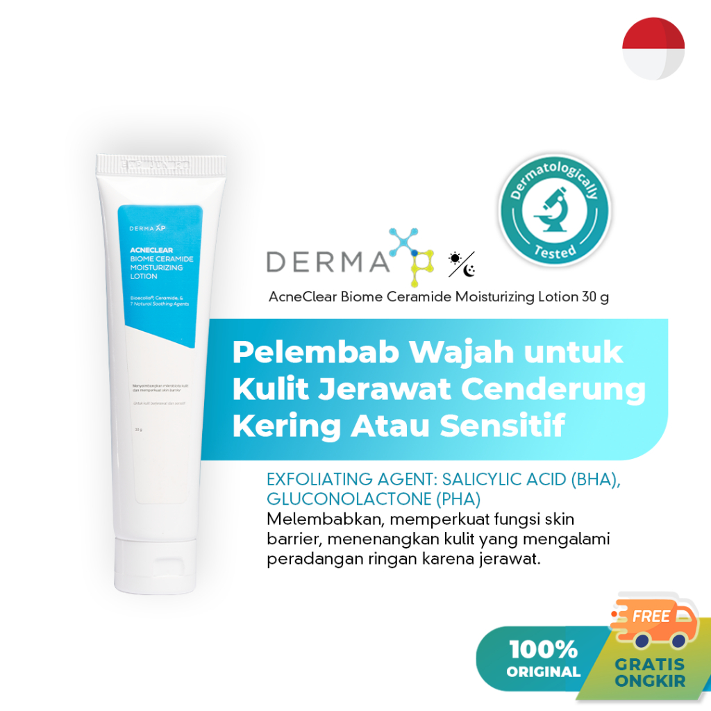 Jual Derma XP AcneClear Biome Ceramide Moisturizing Lotion 30 g ...