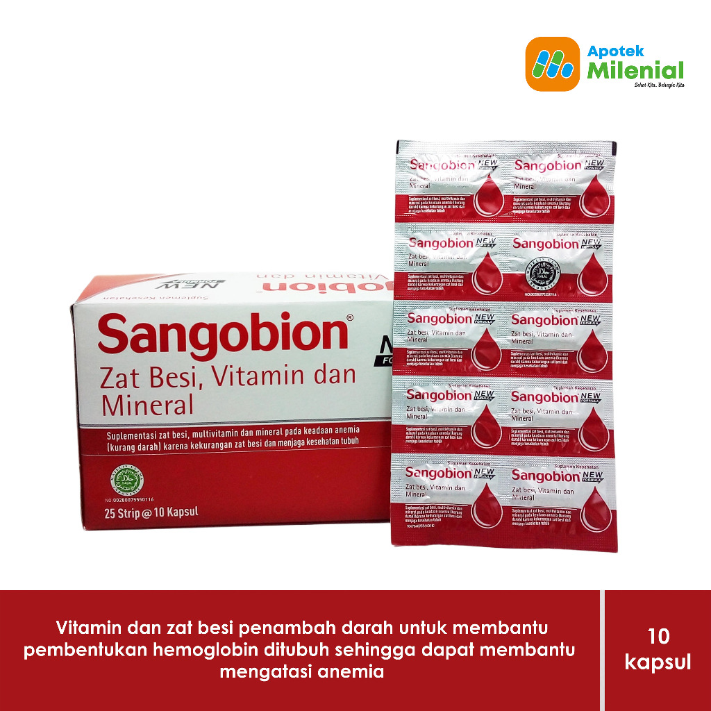 Jual Sangobion Strip Isi 10 Kapsul Vitamin dan Mineral | Shopee Indonesia