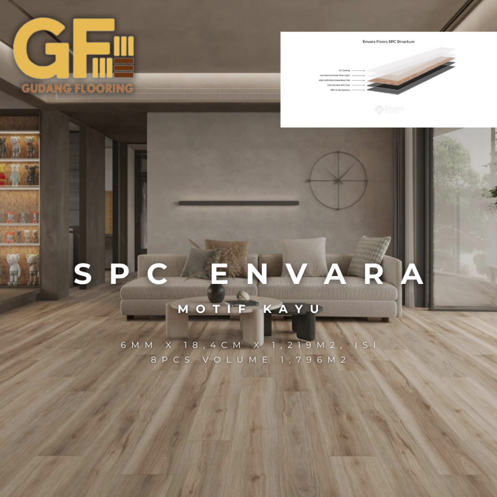 Jual VINYL SPC ENVARA 6MM | Lantai Vinyl SPC | Vinyl SPC Flooring | Shopee Indonesia