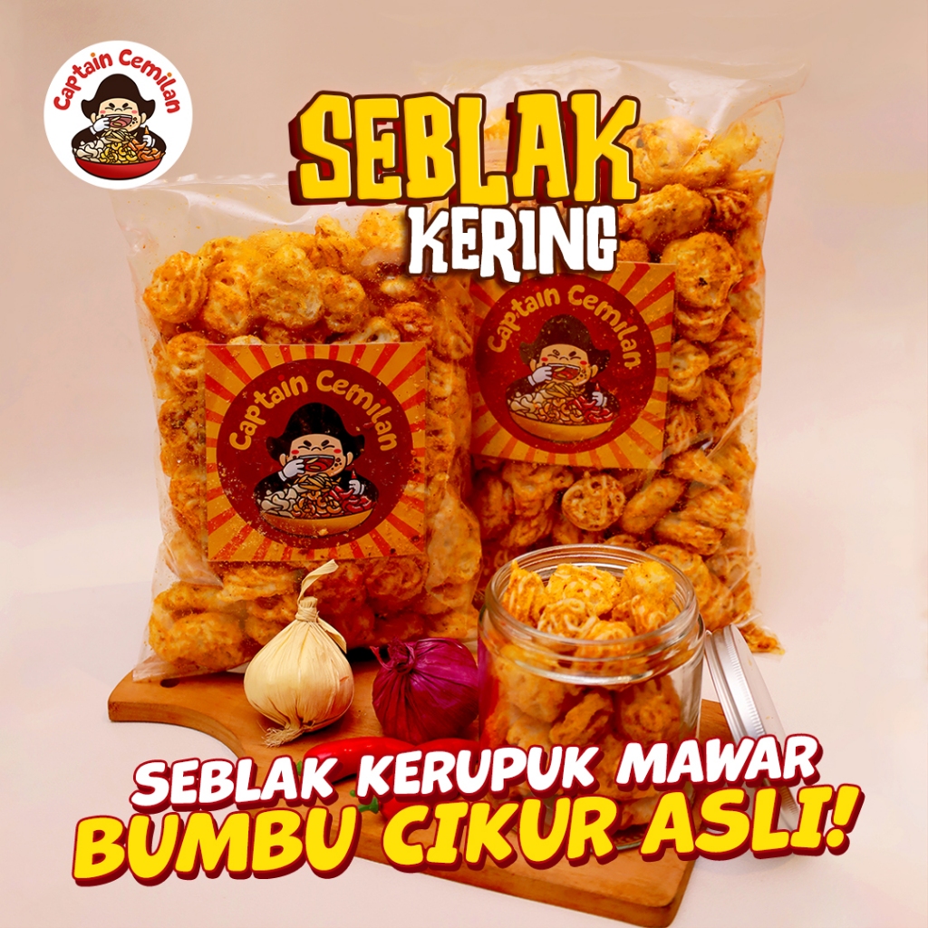 Jual Seblak Kering gurih pedas kriuk kerupuk bunga full rempah Captain ...