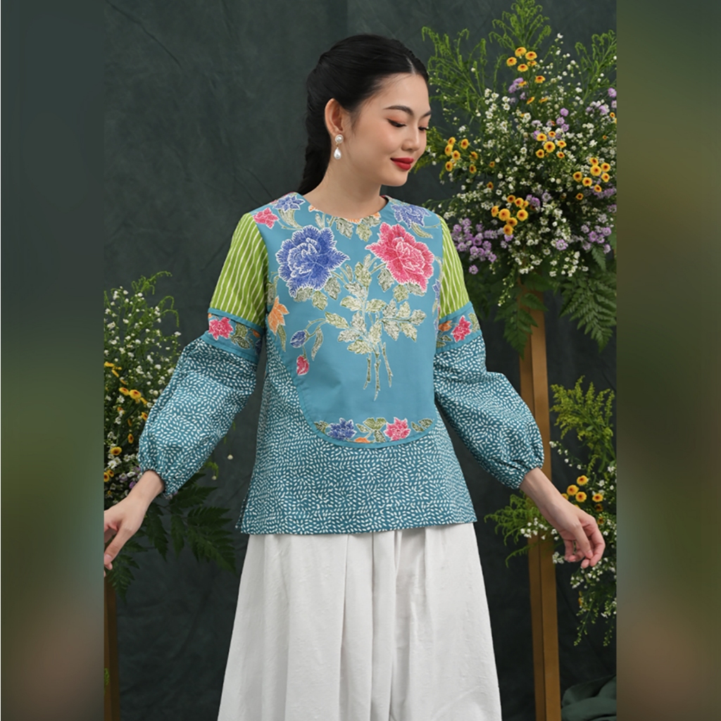 Jual NONA RARA - Slavia Encim T3065, Baju kerja blouse batik wanita ...