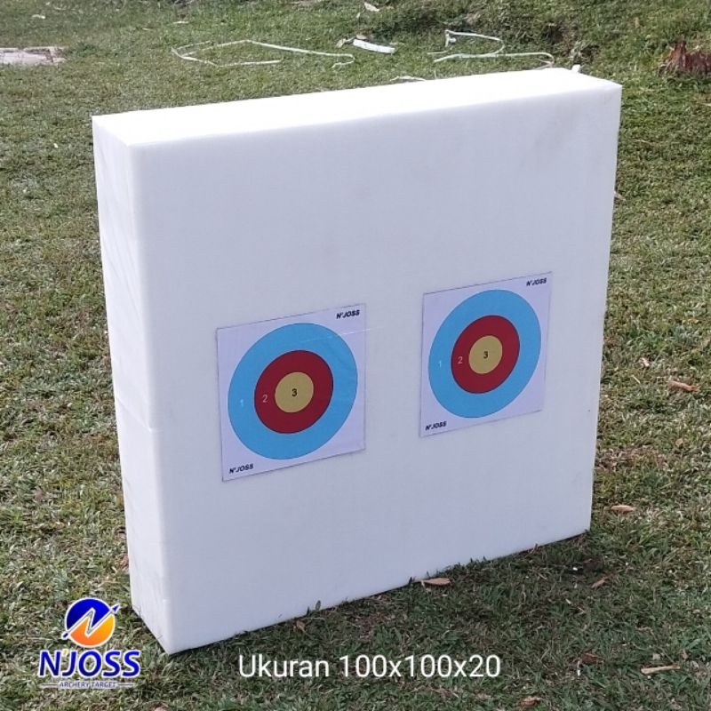 Jual Bantalan target panahan putih ukuran 100x100x20 bahan flex foam ...